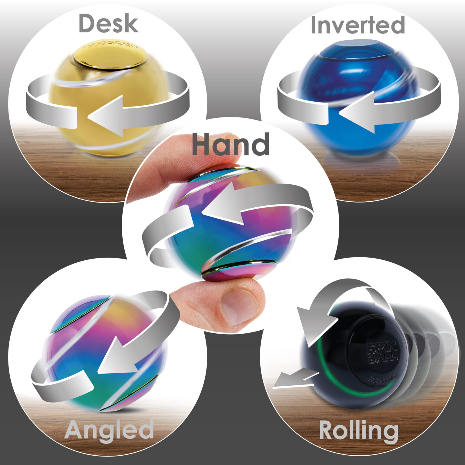 bopster Spin Ball Spinner - Multicoloured Metallic - Click Europe